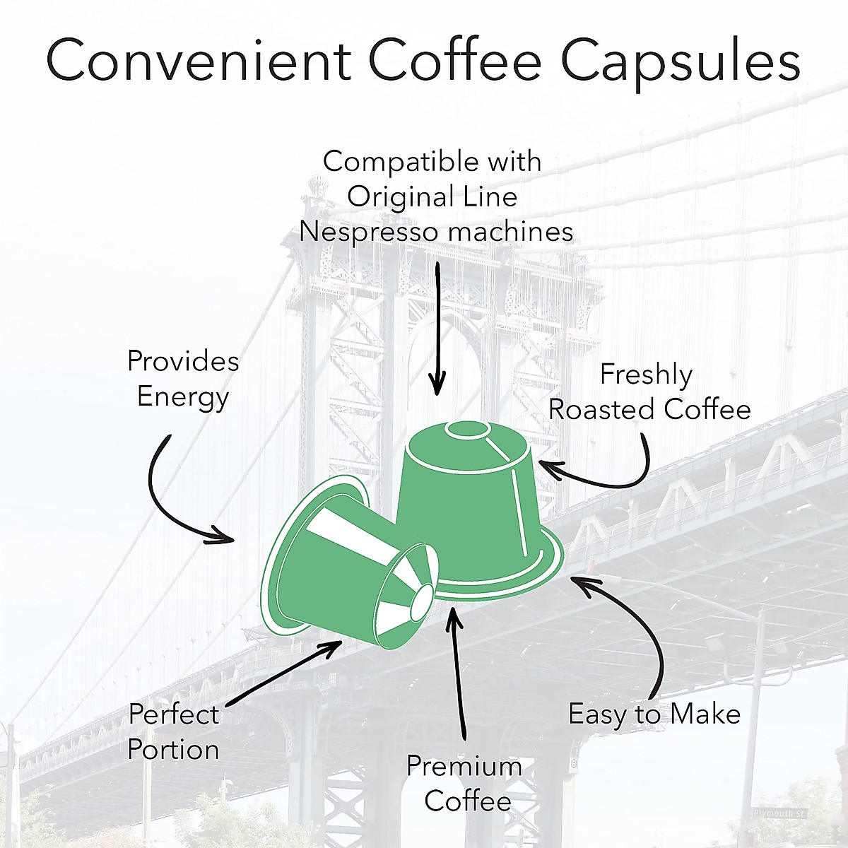 HiLine Coffee Espresso Pods, Hawaiian Kona Coffee, 20 Count (Pack of 1), Single Cup Espresso Capsules, Compatible with Nespresso Original Brewers