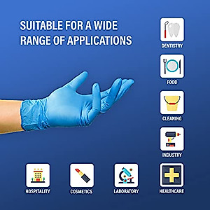 NITRYLEX Nitrile Medical Exam Gloves, Powder-Free, Latex-Free, Textured, Blue, Medium, 100, (PP6001)