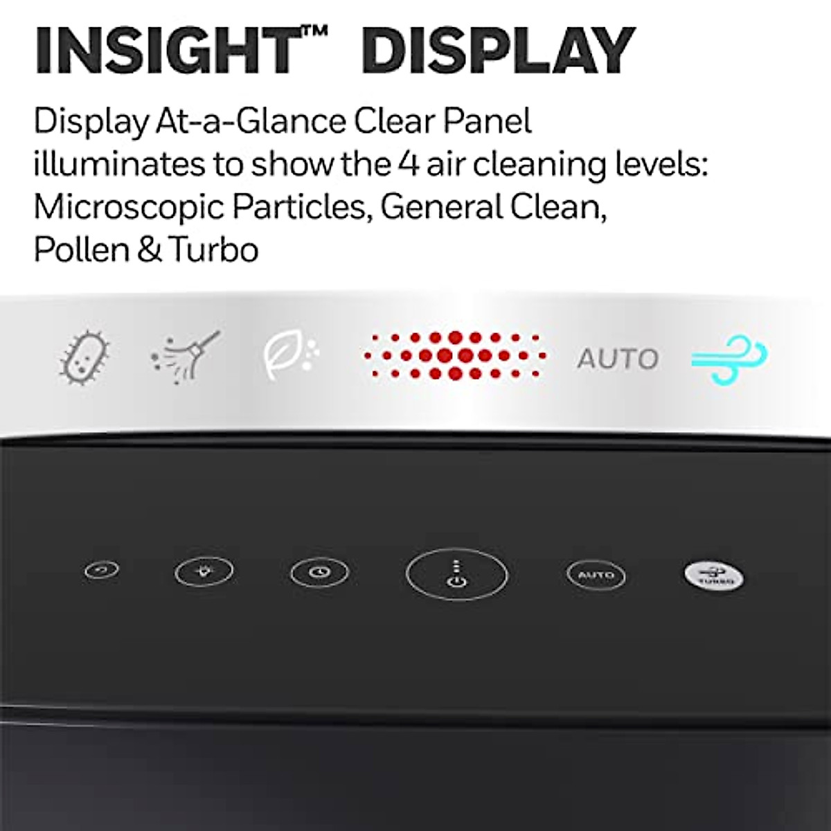 Honeywell InSight HEPA Air Purifier with Air Quality Indicator and Auto Mode, Allergen Reducer for Large Rooms (360 sq. ft), Black, Wildfire/Smoke, Pollen, Pet Dander & Dust Air Purifier, HPA5200