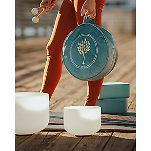 MV Joie Zafu Yoga Meditation Cushion Filled with Buckwheat Hulls & Charcoal Packs | Yoga Pillow in Soft Velvet/Suede; Embroidery Design, Free Lavender Pouch & Anti-dust Cotton Bag