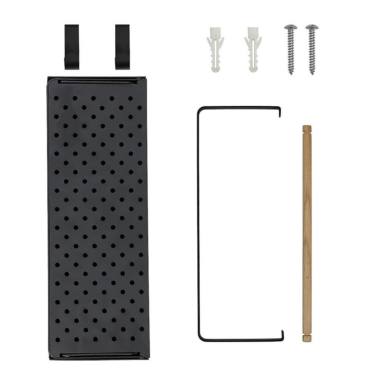 Jolitac Magnetic Fridge Spice Rack- Space Saving Organizer Black Shelf on Refrigerator, Kitchen Paper Towel Holder, Foldable Design (Black-Small)