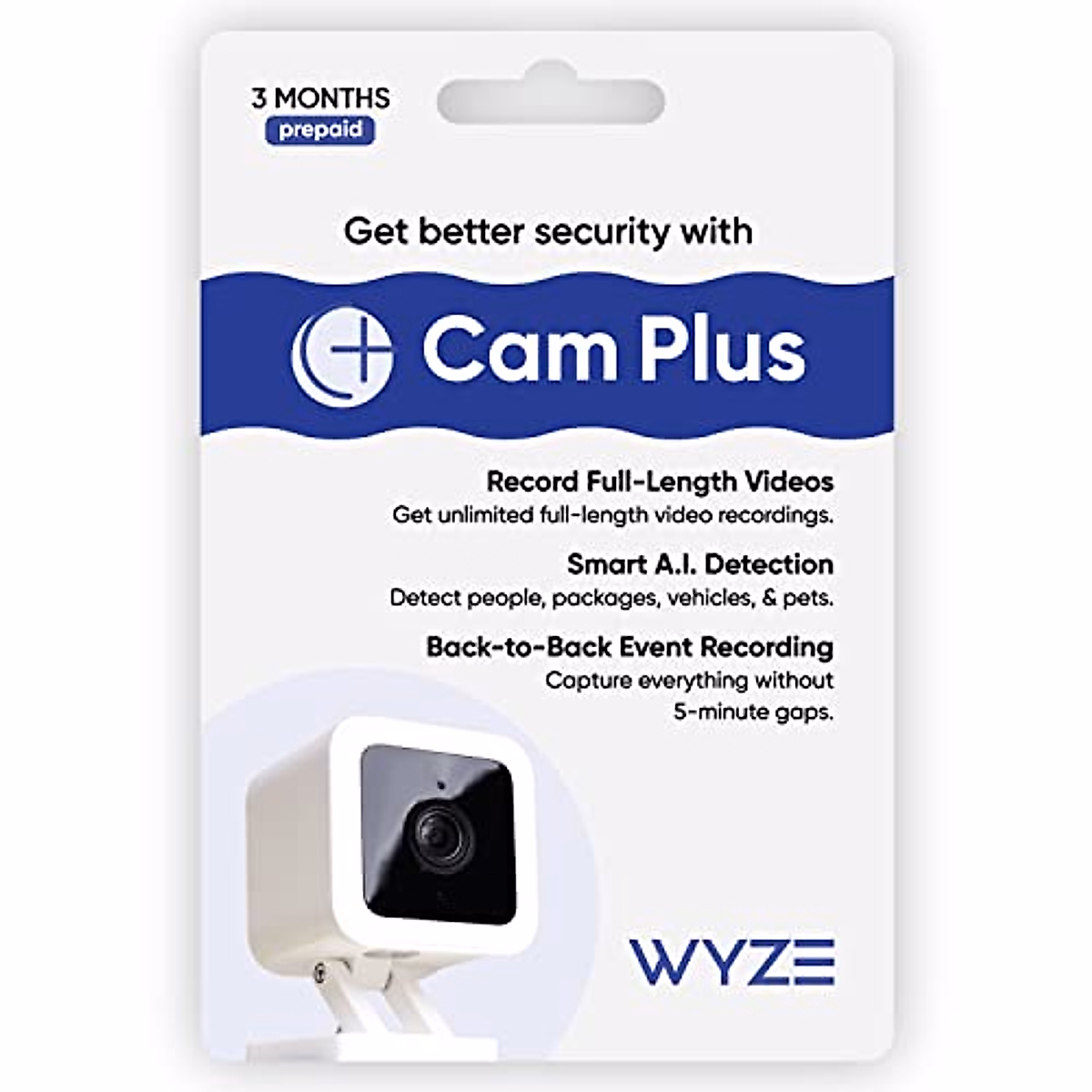 Wyze Cam Plus 3 Month Subscription (Packaging May Vary)