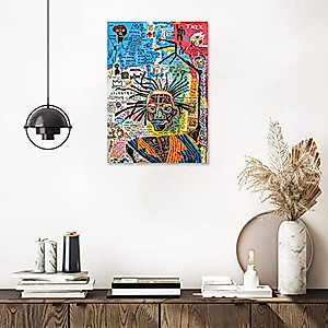 Maybort Poster Print Wall Decor 16"x24" Basquiat for Living Room Art Home Decoration