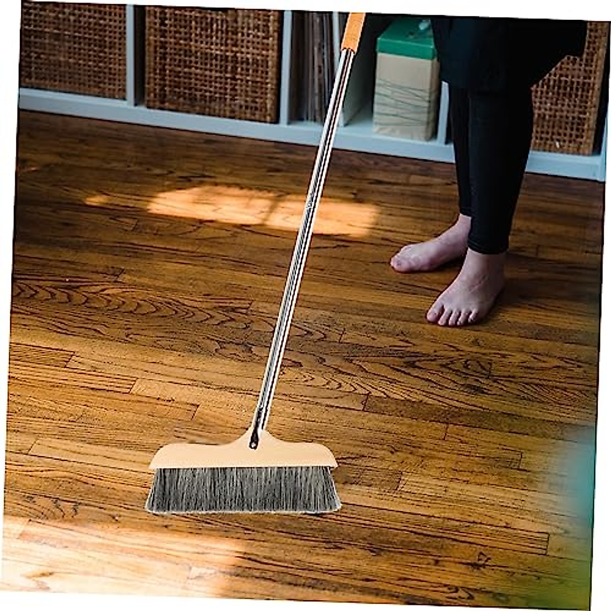 UTHCLO Bristle Broom Soft Handmade Broom Vintage Broom Household Cleaning Brushes Tile Cleaning Brush Rustic Broom Natural Broom Tile Surface Broom Household Broom Brooms Plastic Black