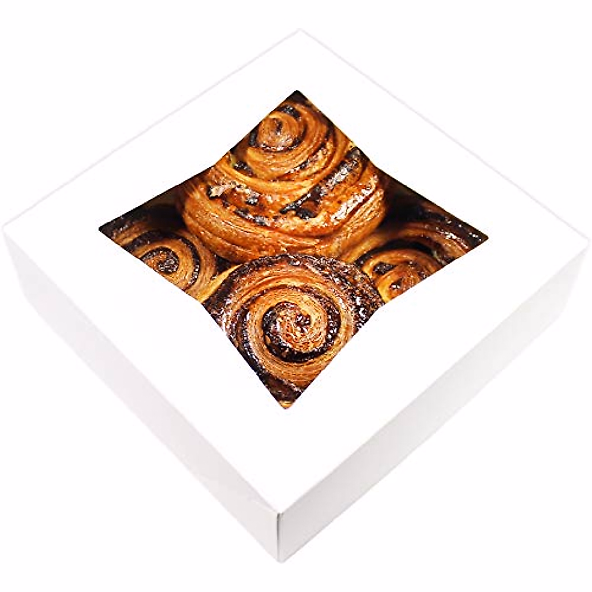 BAKELUV 8x8x2.5” White Bakery Boxes With Window | 12 Pack | Pastry Boxes with Window, Boxes for Strawberries, Dessert Boxes, Bakery Take Out Containers, 8x8 Bakery Boxes 8x8 Pastry Boxes