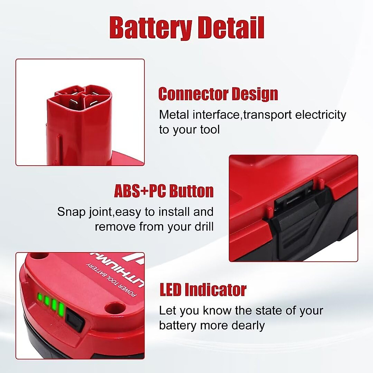 2 Packs 3.0Ah Diehard 19.2V C3 Battery Replacement for Craftsman 19.2 Volt Battery Li-ion Compatible with Craftsman 315.pp2011 315.pp2020 315.113753 130279005 1323903 11375 315.115410 Batteries(Red)