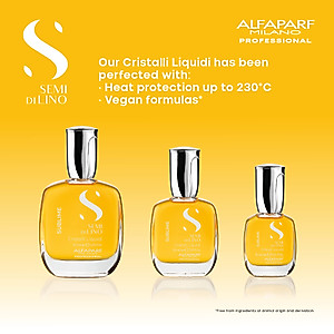 Alfaparf Milano Semi di Lino Sublime Cristalli Liquidi Hair Oil Serum with Thermal Protection - Anti Frizz Hair Serum & Smoothing Heat Protectant Spray with Vitamin E for Frizzy Hair (1.01 oz / 30 ml)
