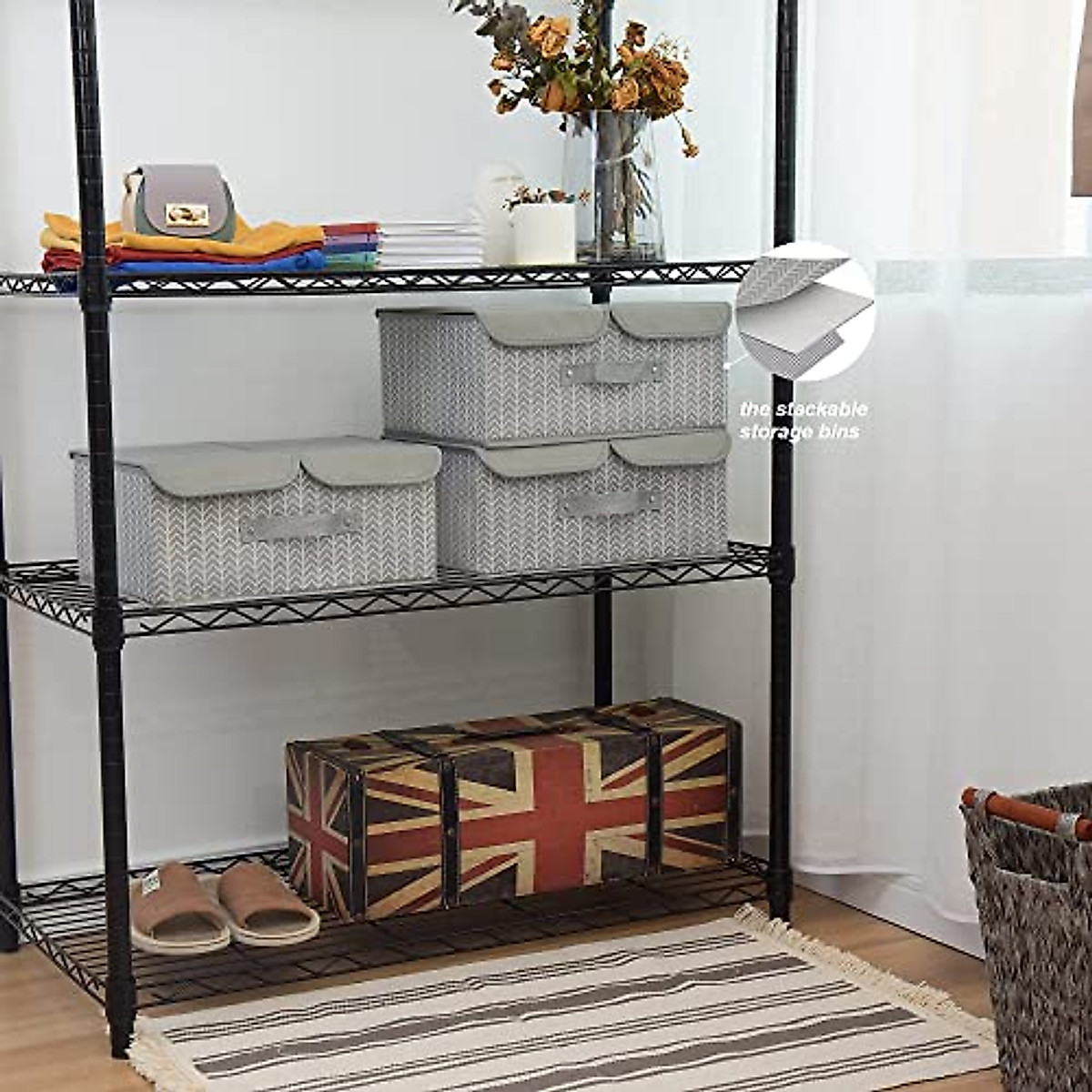 GRANNY SAYS Bundle of 3-Pack Storage Cubes for Closet & 3-Pack Small Storage Bins