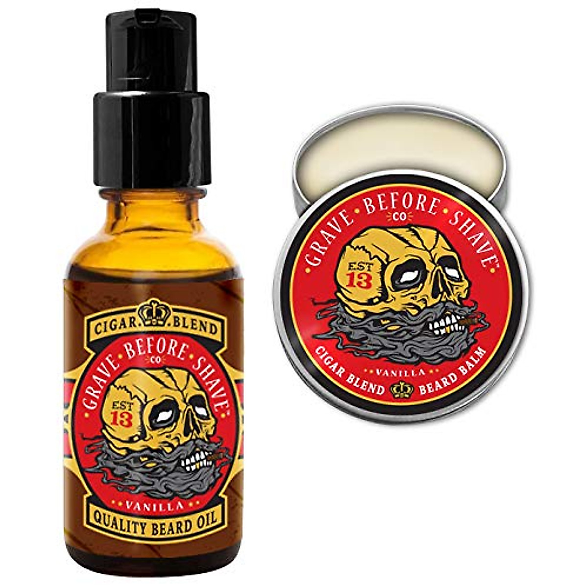 GRAVE BEFORE SHAVE Travel Beard Pack (Cigar Blend (Vanilla/tobacco scent)