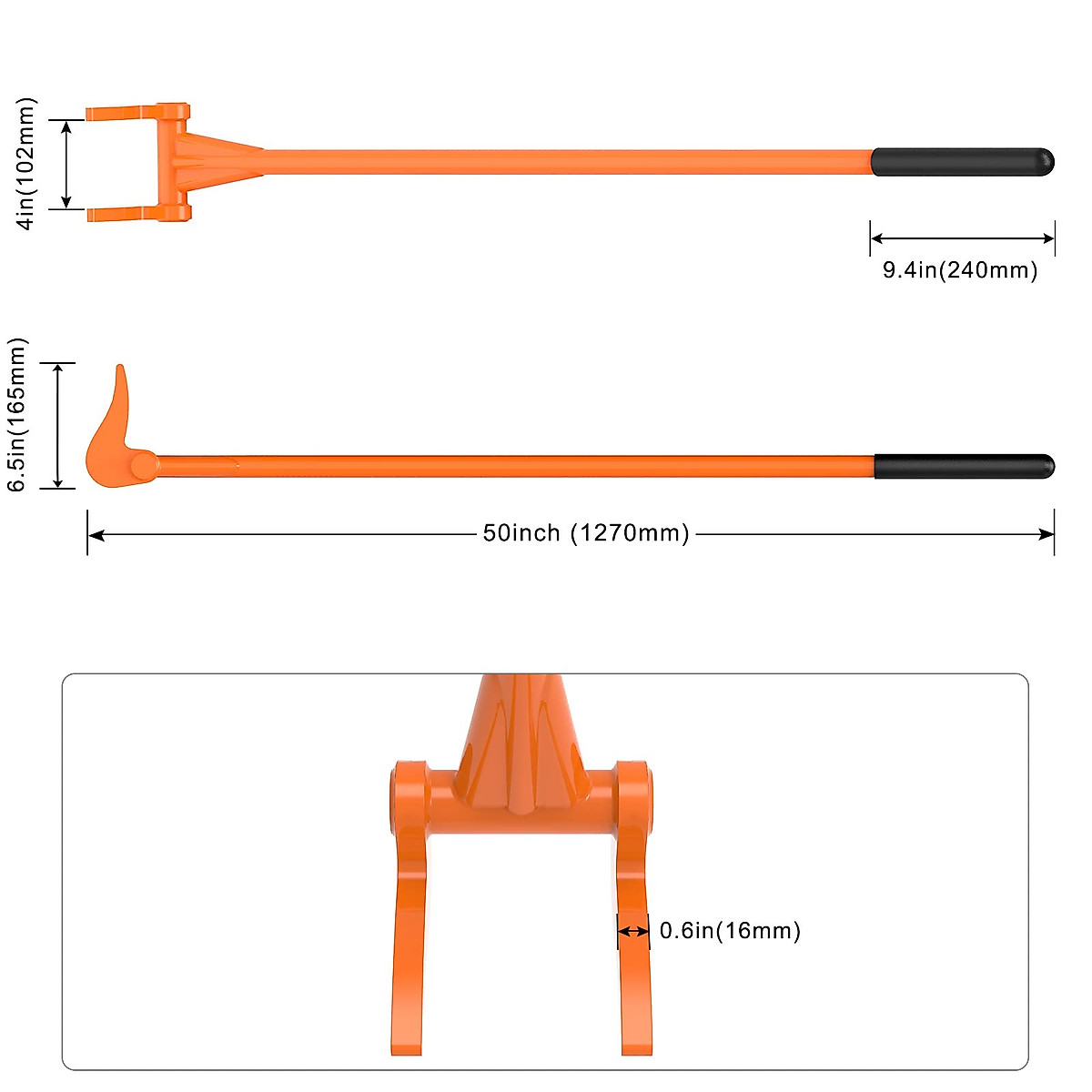Insaga Fully Welded Pallet Buster 50''All-Steel Handle Pallet Breaker Heavy Duty Industrial Deck Board Removal Tool, Non-Slip Grip Pallet Pry Bar for Efficient and Effortless Board Removal
