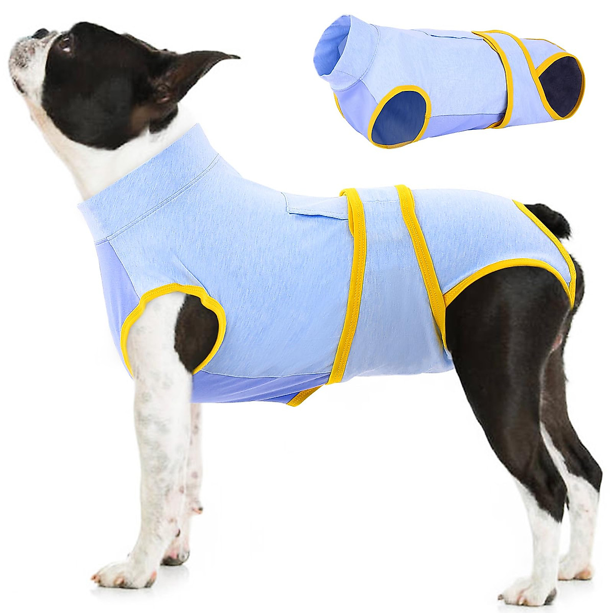 IDOMIK Dog Surgery Recovery Suit, Soft Dog Spay Neuter Recovery Onesie Bodysuit After Surgery for Male Female Dogs Cats, E-Collar Cone Alternative Anti-Licking Abdominal Wounds,S
