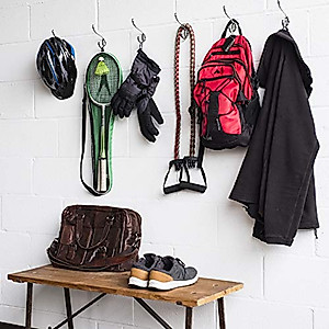 brightmaison 6 Pack Heavy Duty Dual 3.5inch Coat Hooks Wall Mounted with 24 Screws Retro Double Hooks Utility Black Hooks for Coat, Scarf, Bag, Towel, Key, Cap, Cup, Hat (Chrome)