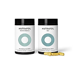 Nutrafol Hair Growth Supplement Bundle | Men's All Ages + Womens Ages 45+ | Clinically Proven for Visibly Thicker & Stronger Hair with More Scalp Coverage | 1 Month Supply Each