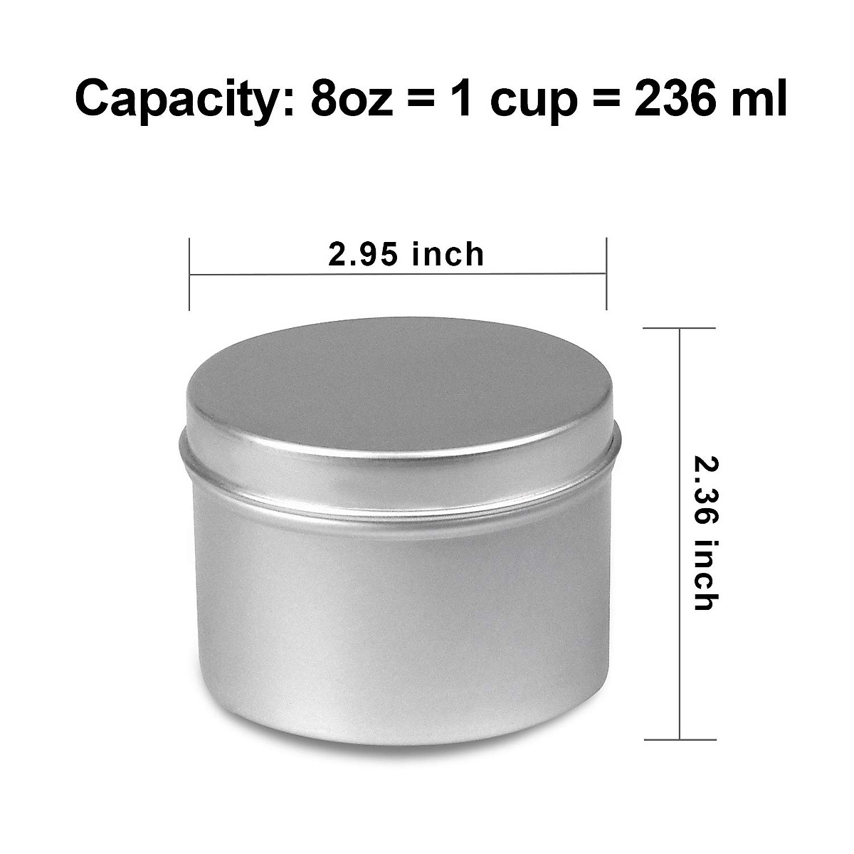 DINGPAI Candle Tin 8oz, Candle Containers for Candle Making, 12 Piece