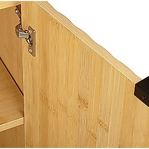 Trnnozu Bamboo 2 Door Cabinet, Buffet Sideboard Storage Cabinet, Buffet Server Console Table, Coffee Bar Accent Cabinets for Dining Room, Living Room, Kitchen, Hallway