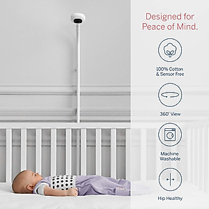 Nanit Breathing Wear Sleeping Bag – 100% Cotton Baby Sleep Sack - Works with Nanit Pro Baby Monitor to Track Breathing Motion Sensor-Free, Real-Time Alerts, Size Medium, 6-12 Months, Lilac Purple