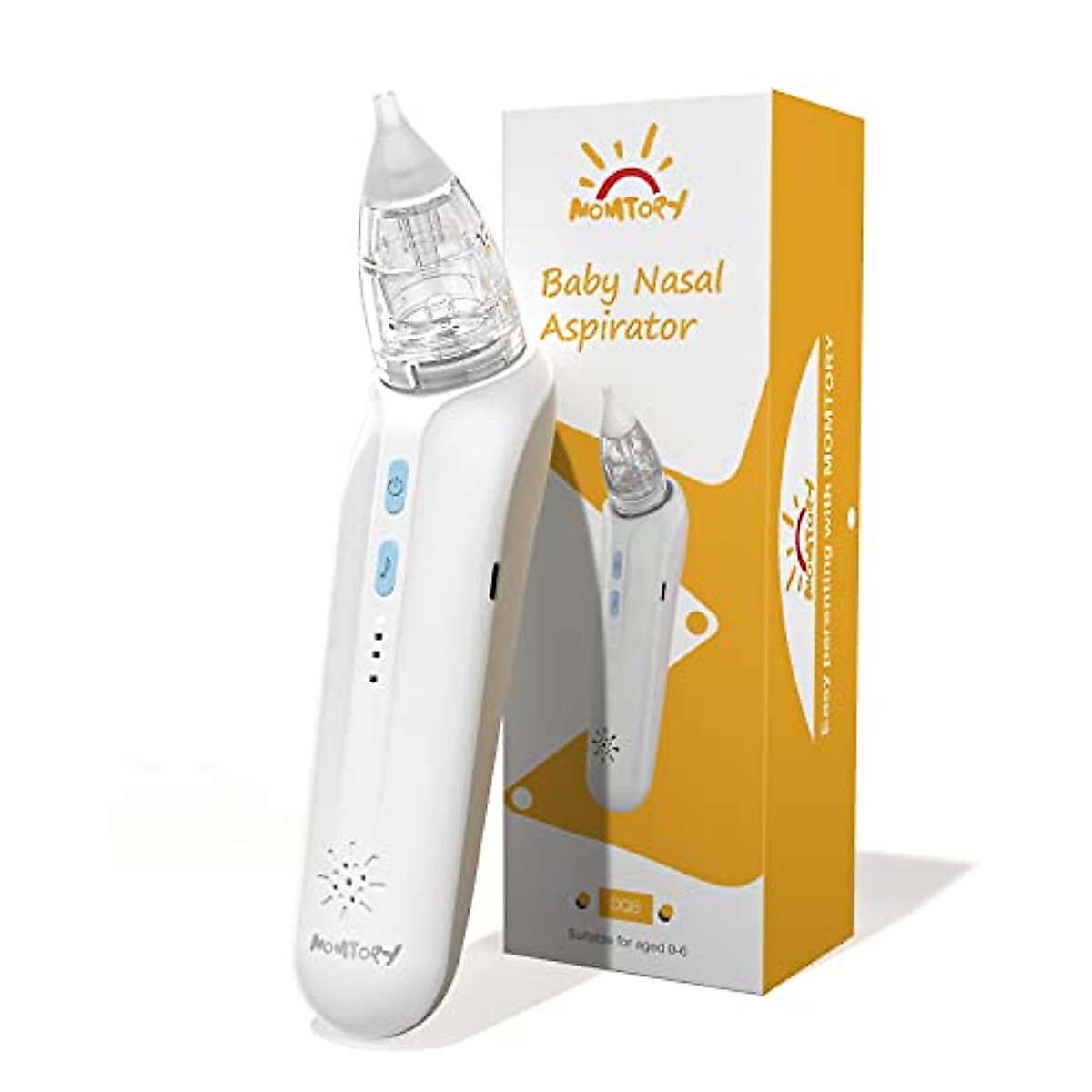 Nasal Aspirator for Baby, MOMTORY Electric Baby Nose Sucker, Powerful Booger Sucker Nose Cleaner with 3 Speeds of Suction, Music Function, 2 Silicone Tips, Fast Charging for 60 Days Use