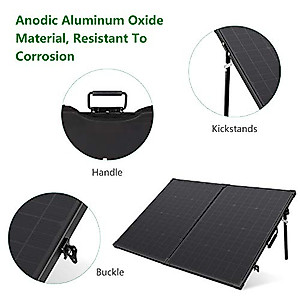 100W Solar Panels BigBlue Portable Solar Charger (18V/5.56A) with Carry-on Suitcase and Aluminum Kickstands, Waterproof Tempered Glass, 5.2ft Anderson Connector for RV Battery, Generators and Camping