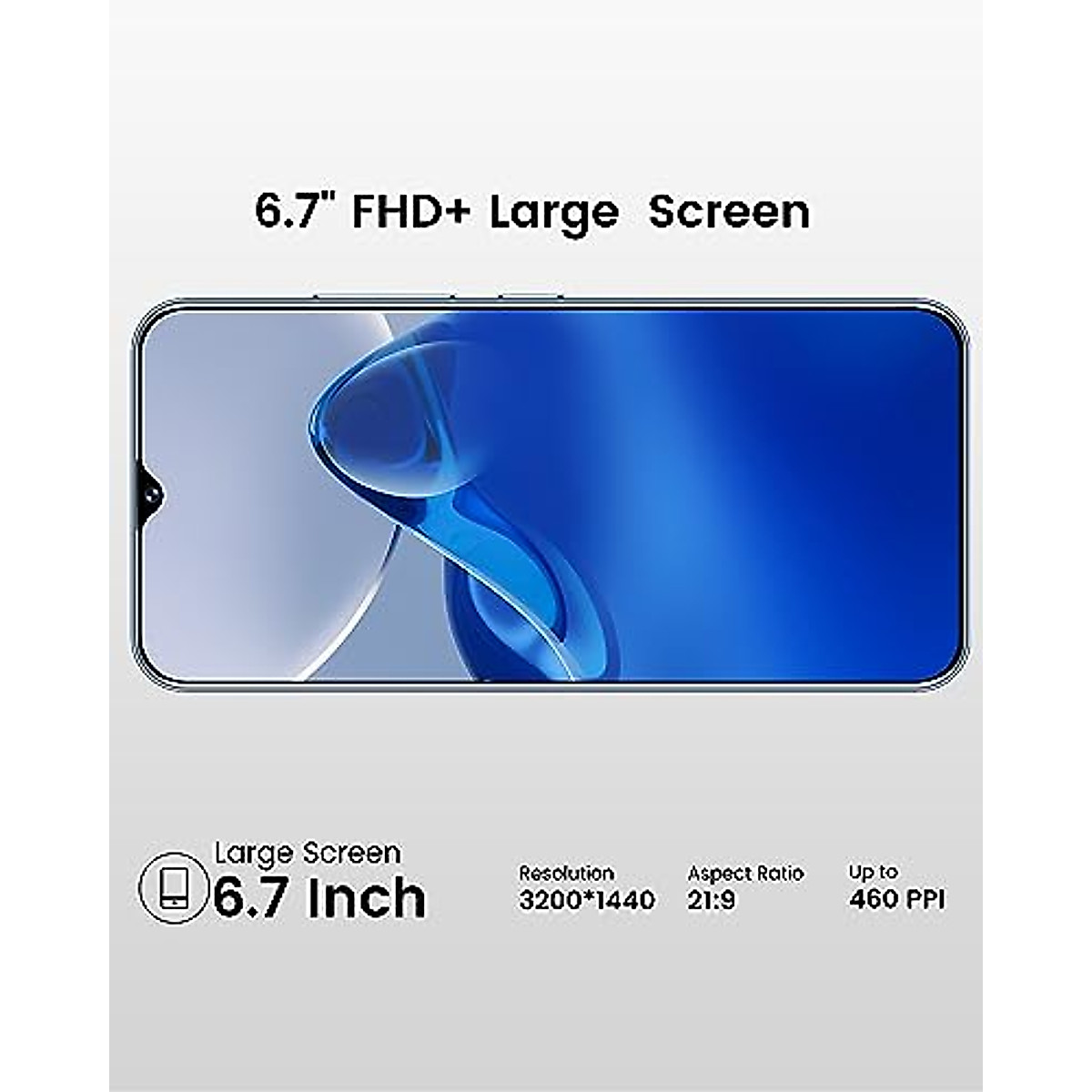 VIQEE M13Pro Unlocked Cell Phone, 6.7" HD Screen Unlocked Phones, 6+256GB Dual SIM Android 13 Smartphone with 256G Memory Card, Fingerprint Lock & Face ID, Long Battery Life (Blue)