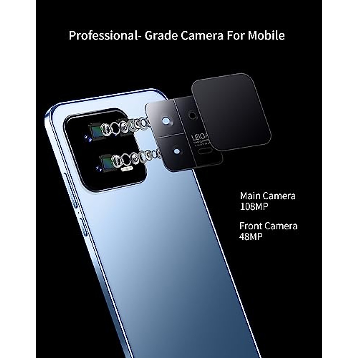 ExAchat M13 Pro 5G Unlocked Smartphone, 7.3" Large Screen Android 13 Phone 6GB+256GB 108MP 7300mAh Dual SIM Cell Phone 5G Fingerprint/Face ID