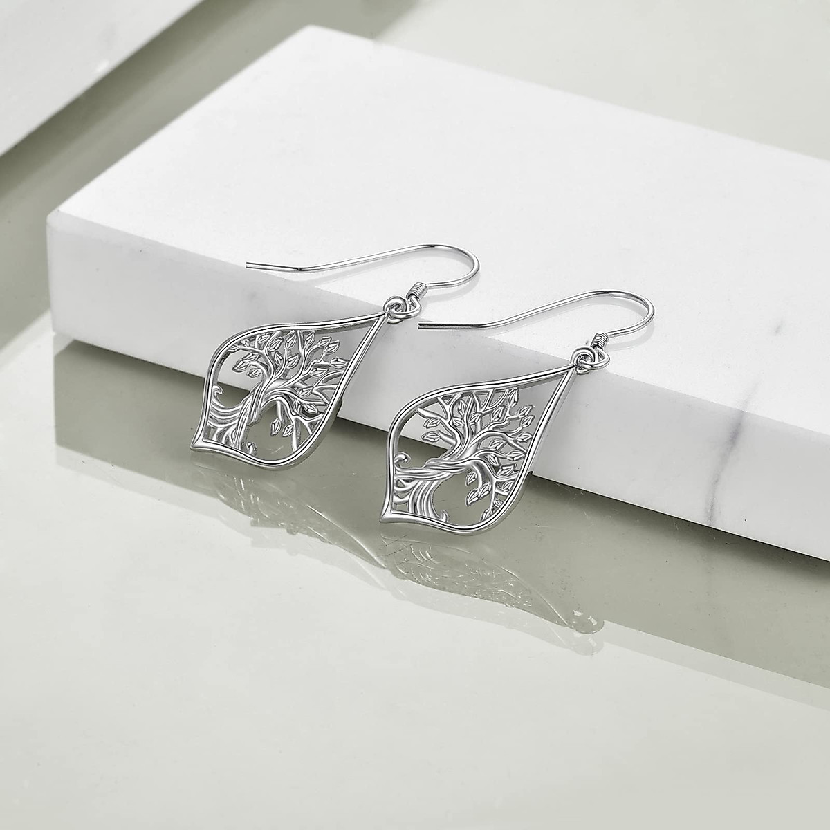WINNICACA Tree of Life Earrings for Women Sterling Silver Tree of Life Dangle Drop Earrigns Tree Jewelry Gifts for Women Mom Birthday