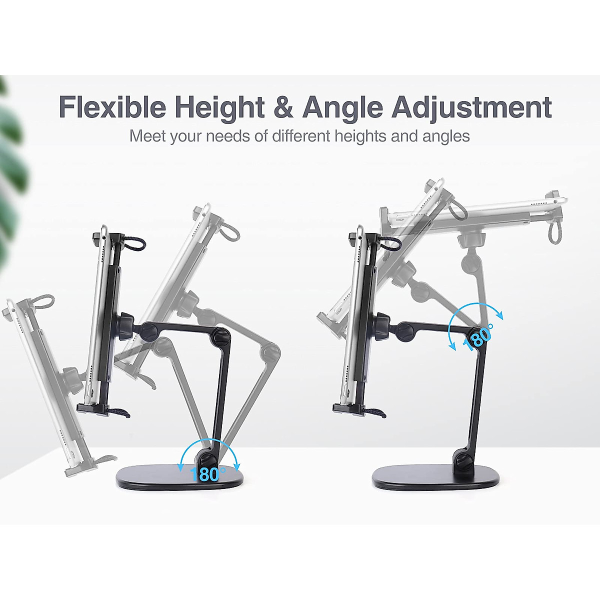 Elitehood Tablet Stand, Height Adjustable, 360 Rotating, Compatible with 4.7"-11" Tablets and Phones