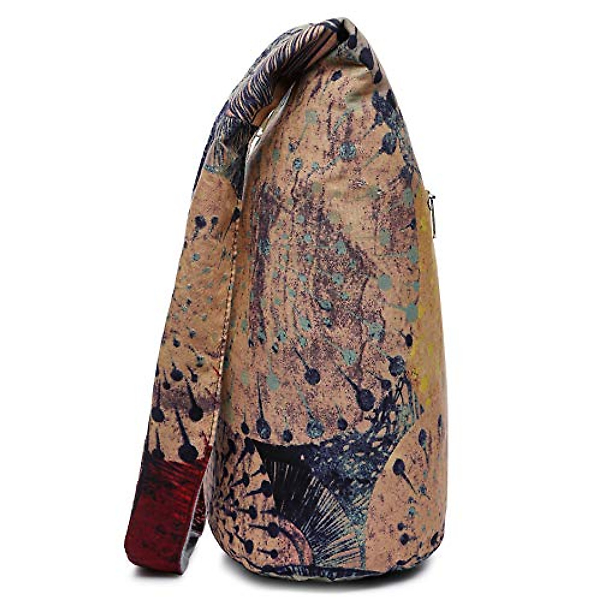 Women Hand Fashion canvas Hippie Crossbody Bags Bohemian Animal Prints Hobo Bags (Purple)