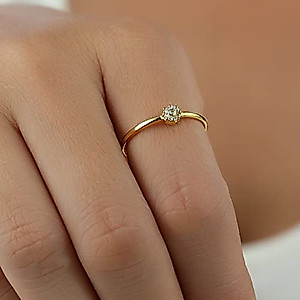 CARATRIO Engagement Rig for Women, 14k Solid Gold Lab grown Cluster Ring for wedding |Bridal gold ring promise ring |Jewellery Gift | Birthday Gift For Gold (7.5, Rose Gold)