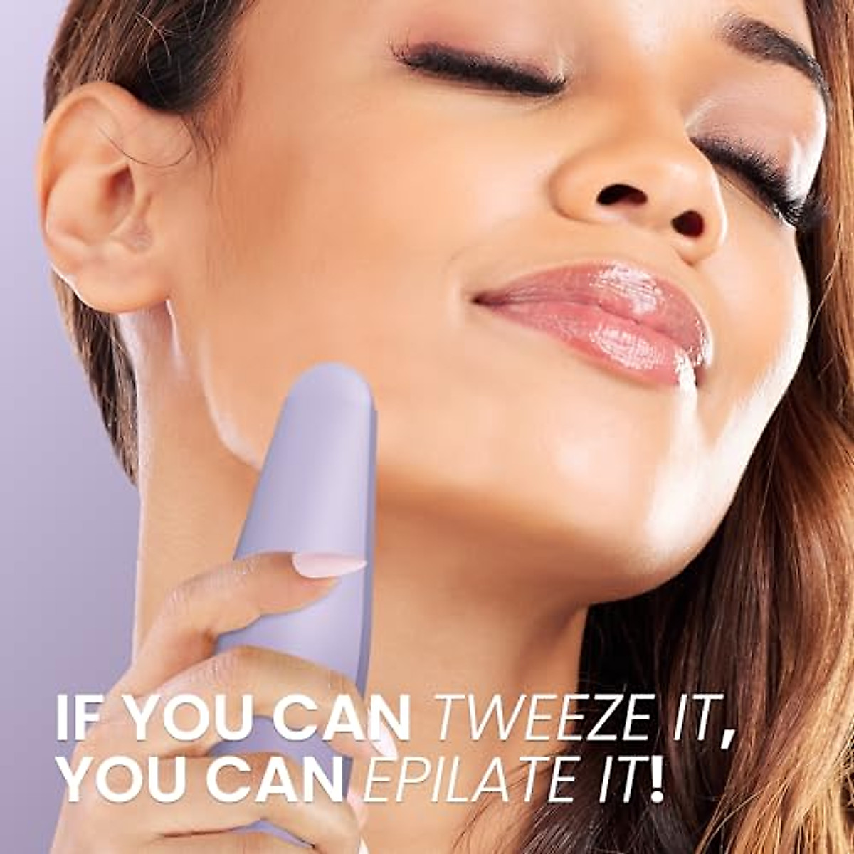 Epilady Esthetic Lavender Epilator for Women Face, Womens Facial Hair Remover | Included Case & Cleaning Brush, Electric Tweezers for Women Facial Hair