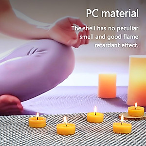 28Pcs Yellow Candles Beeswax Tealights Smokeless 4 Hour Burn Time Unscented Natural Beeswax Tea Lights,Perfect for Birthday Party,Wedding,Spa,Home Decor