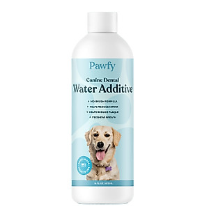 Pawfy Dog Breath Freshener with Advanced Dental Care Formula | Dog Teeth Cleaning & Mouthwash | Fix Stinky Dog Breath with Dog Water Additive | Canine Plaque and Tartar Remover for Dogs.
