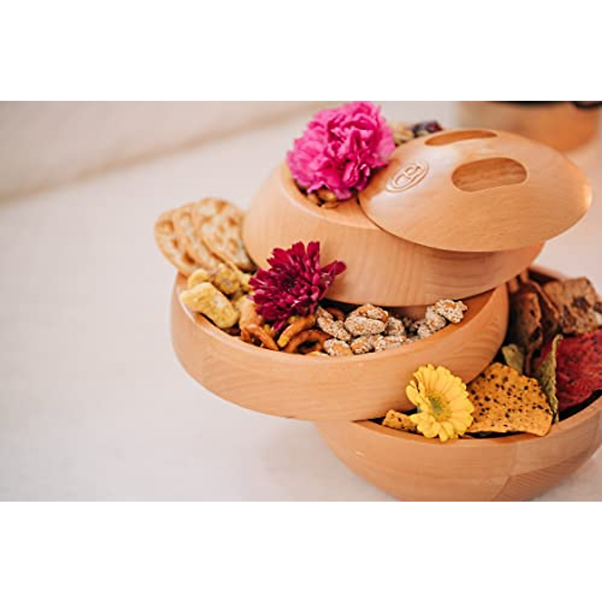 tappas All-Natural Serving Container, Tiered Tray, Charcuterie Sphere, Original