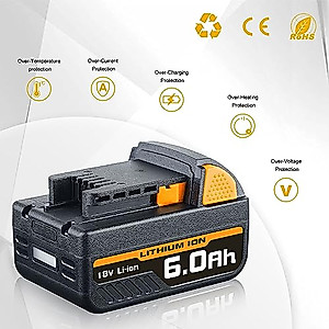 2Pack 6.0Ah 18V Battery Replace for Milwaukee M 18 Battery Lithium 48-11-1862 48-11-1850 48-11-1820 48-11-1840 48-11-1828 48-11-1815 Compatible with Milwaukee 18-Volt Cordless Power Tool Batteries