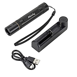 ALONEFIRE SV003 10W 365nm UV Flashlight Portable Rechargeable Blacklight for Pet Urine Detector, Resin Curing, Scorpion, Fishing, Minerals with Aluminum Case, Battery Charger