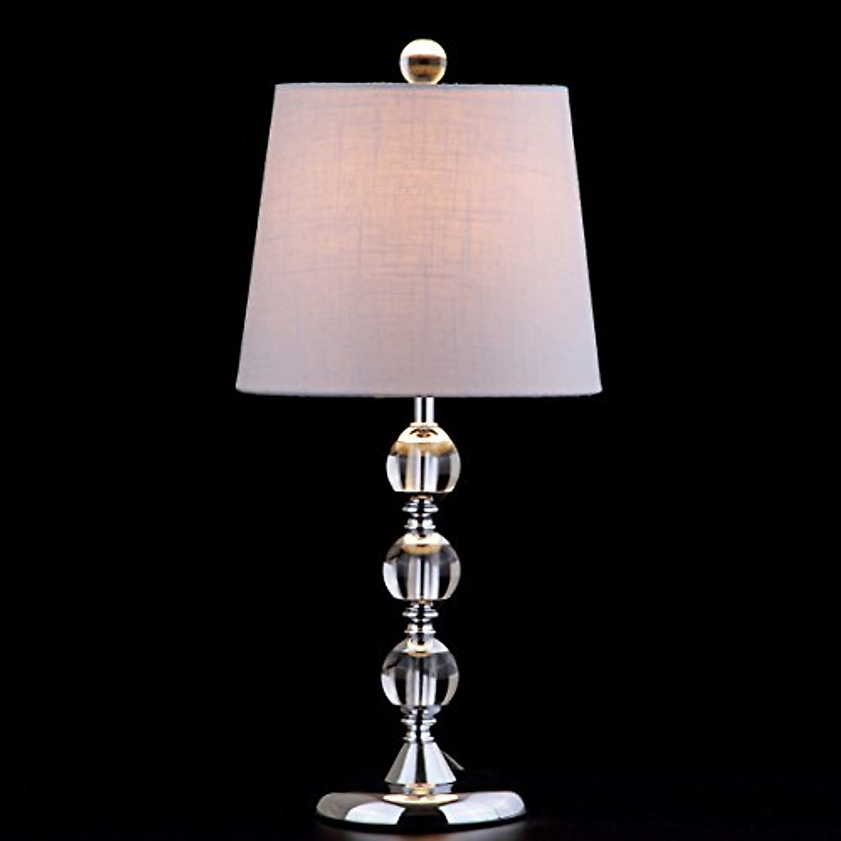 JONATHAN Y JYL2026A Hudson 20" Crystal Mini LED Table Lamp Traditional,FrenchCountry,Transitional for Bedroom, Living Room, Office, College Dorm, Coffee Table, Bookcase, Clear/Chrome