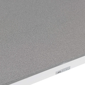 Armen Living Royal 7 Piece White Aluminum and Teak Outdoor Dining Set with Light Gray Fabric