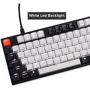 Keychron C1 87 Key Hot-swappable Wired Mechanical Keyboard, USB Type-C Cable, Double-Shot ABS Keycaps TKL Mechanical Gaming Keyboard, White Backlit Gateron G Pro Brown Switch for Mac Windows