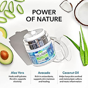 Face Moisturizer Collagen Cream - Anti Aging Night Cream - Made in USA - Neck & Décolleté Cream with Retinol & Hyaluronic Acid - Wrinkle Cream to Clean, Moisturize & Protect Your Skin - 1.7oz