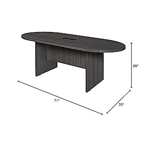 Regency Legacy Racetrack Conference Table with Tabletop Power & Data Port, 71", Ash Grey