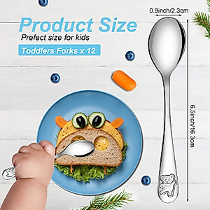 Erinnmy 24 Piece Kids Spoons Toddler Spoons,6.5 inch Stainless Steel Kids Silverware Toddler Utensils,Child and Toddler Safe Flatware Children Spoons,Baby Spoons for Self Feeding,Dishwasher Safe