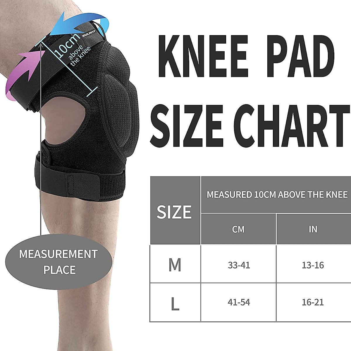 ONTYZZ Knee Braces Thickening Soft Adjustable Knee Support for Kneeling Hiking Gardening Cleaning Construction Work Knee Pads with Adjustable Straps Knee Protector to Guarantee a Good Hold L