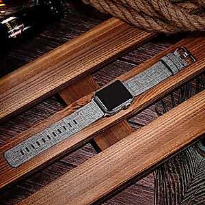 Haveda Fabric Compatible for Apple Watch Band Series 6 Series 5/4 40mm, Soft Accessories for Apple watch SE, iwatch bands 38mm womens, Cloth for Apple Watch band 38mm Series 3 2/1 Men (Light Gray)