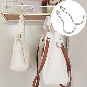 ITROLLE 10PCS Heavy Duty S Hooks Pot Hooks Pan Rack Holder Hooks, 90 Degree Twist Angled Hooks, Pot Rack Hooks, Angled pot S hook for Hanging Kitchen Utensils Pots Pans Clothes Bags Towels Plants