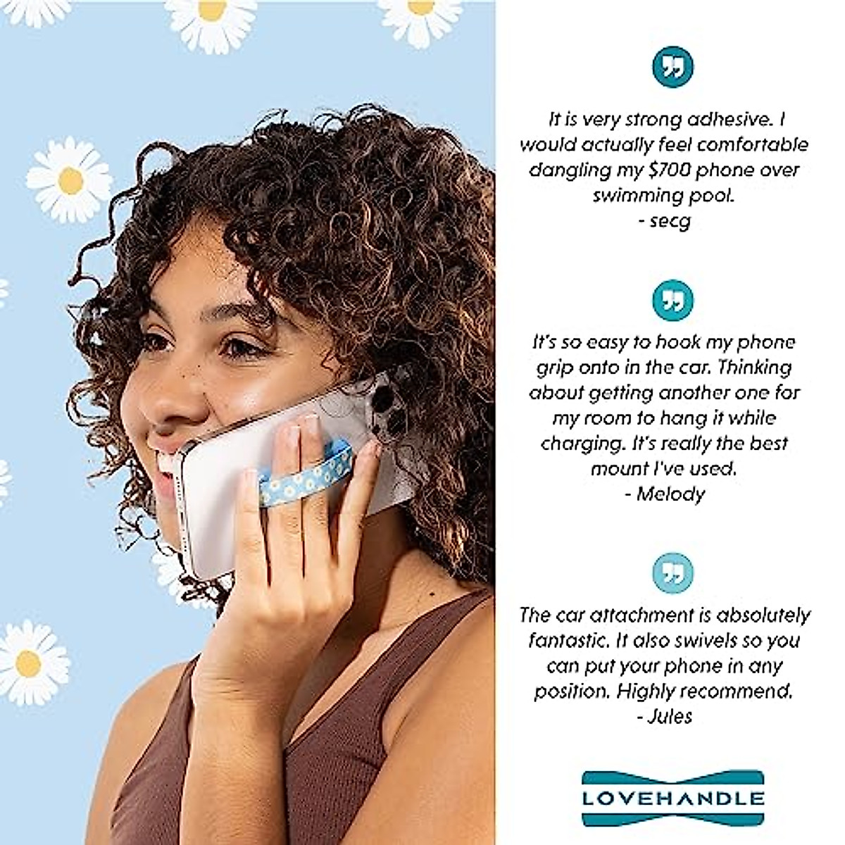 LOVEHANDLE Cell Phone Holder and Grip 360 Mount and Grip - Car Mount for Smartphones and Mini Tablets with 360 Rotation Technology - Combo Pack (Black Grip and Mount)