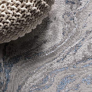 JONATHAN Y SOR203B-8 Swirl Marbled Abstract Indoor Area-Rug Contemporary Casual Transitional Easy-Cleaning Bedroom Kitchen Living Room Non Shedding, 8 X 10, Gray/Blue
