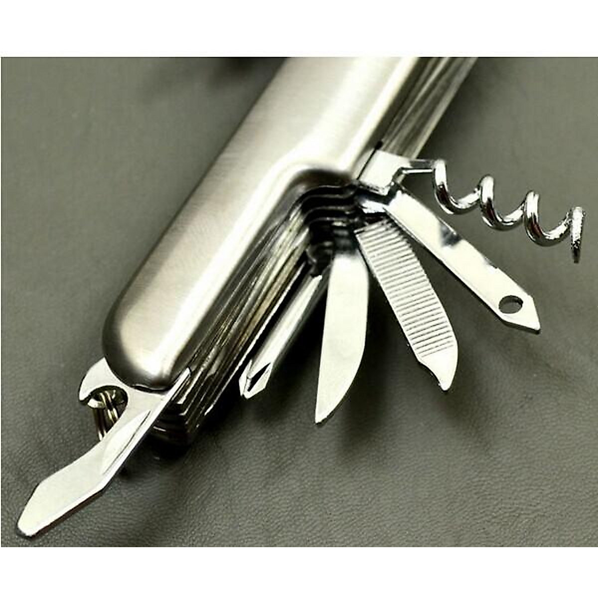 Geralt Pocket Knife 11-in-1 Premium Multi-Tool Heavy Duty Stainless Steel Construction Multi-Function Silver *Survivor Series* With Bottle Opener, Large Folding Knife, Phillips and Flathead Screwdrivers, Saw, Scissors, and More (in Tin or Gift Box)