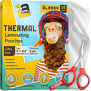 Thermal Laminating Pouches, 9 x 11.5 Inches, 3 Mil Thick, 50 Pack, Suited for Letter Size Laminating Sheets 8.5 x 11