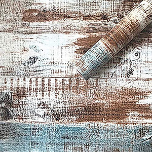 HOYOYO 17.8 x 118 Inches Self-Adhesive Liner Paper, Removable Shelf Liner Wall Stickers Dresser Drawer Peel Stick Kitchen Home Decor, Rust Wood Grain