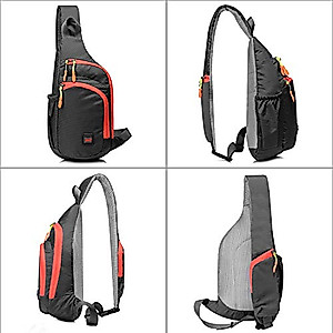 Lecxci Outdoor Chest Sling Bag Lightweight Waterproof Backpack for Man/Women(S,Black)