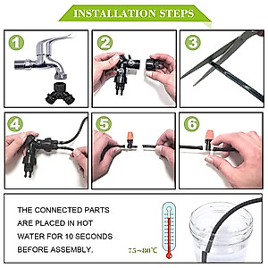 NCUUBR 101 Pcs Drip Irrigation Kit, Garden Irrigation System with 99FT 1/4" Distribution Tubing Hose, Adjustable Plant Watering Sprinkler System for Garden Lawn, Patio, with Installation Steps